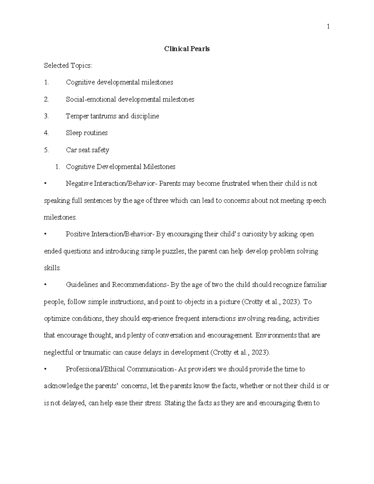 Clinical Pearls: Pediatric Developmental Milestones & Safety Guidelines ...