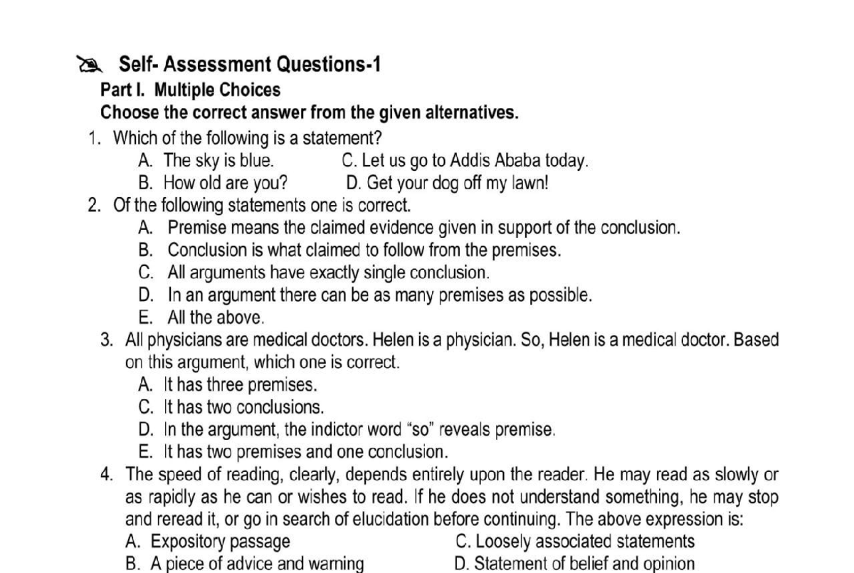 Logic and CT Worksheet 2: Assessment Part I - Multiple Choice Questions ...