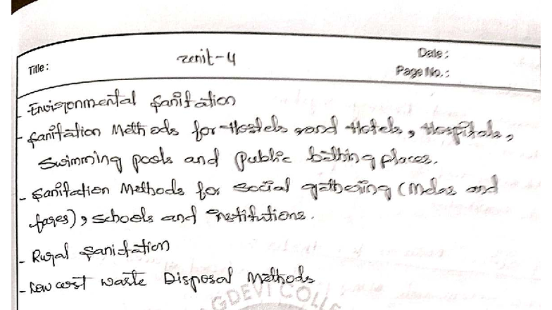 EPC Unit 04 - Environmental Health and Safety Measures - Studocu