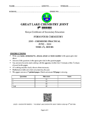 KCSE 2024 - Pswrd KCSE@24 - PHYSICS PAPER 1 TIME: 2 HOURS NAME SCHOOL ...