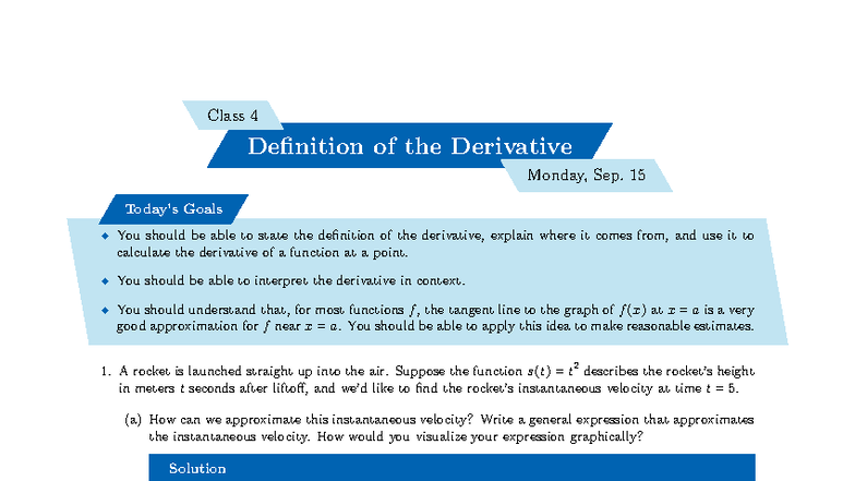 Understanding the Derivative: Definition & Applications (MATH 101 ...