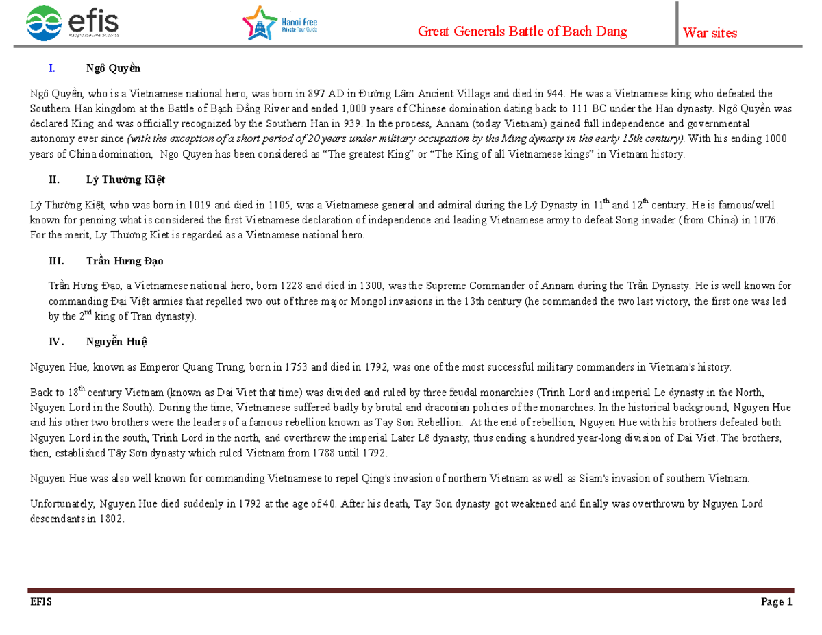 5. War Sites 0 Great General Bach Dang Battle - Great Generals Battle ...