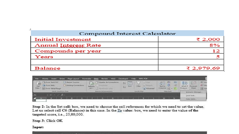 Compound Interest Calculator: Initial Investment & Annual Rate Analysis ...
