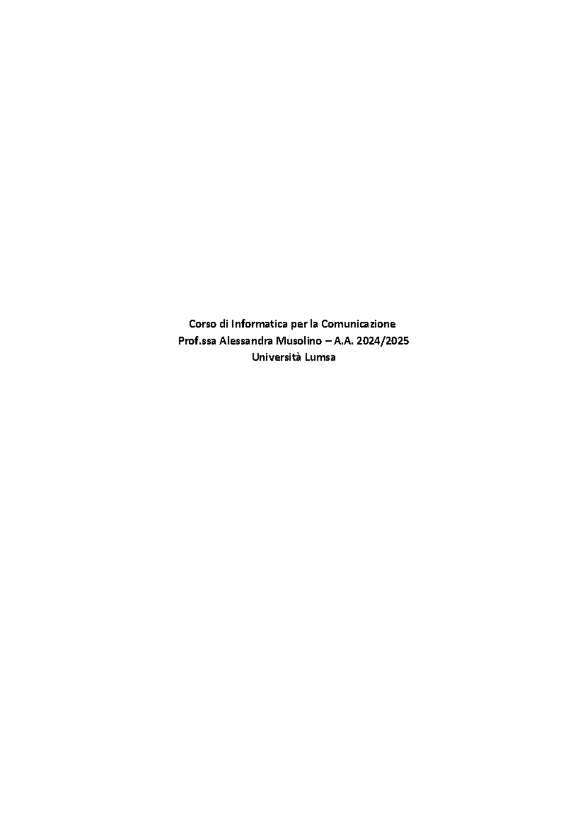 Informatica per la Comunicazione: 2° Esonero A.A. 2023-2024 - Studocu