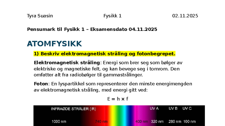 Pensumark til Fysikk 1 – Eksamensdato 04 - Pensumark til Fysikk 1 ...