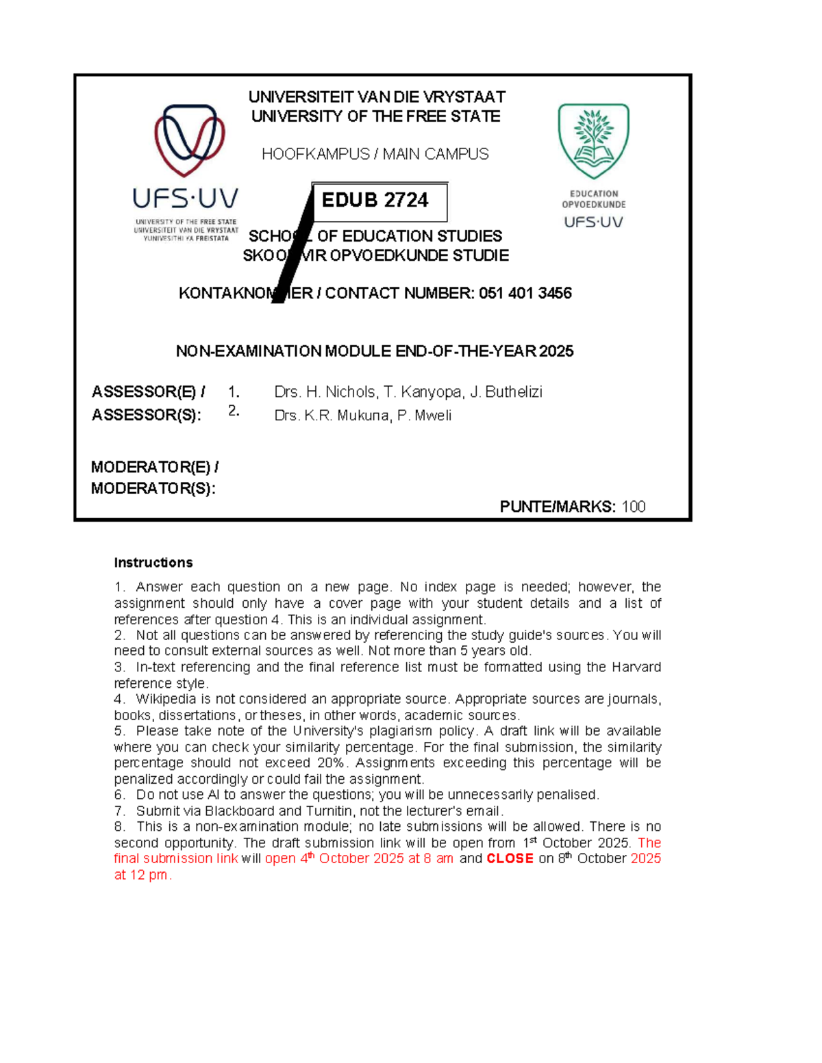 Final EDUB 2724 Summative Assignment: Educational Challenges ...