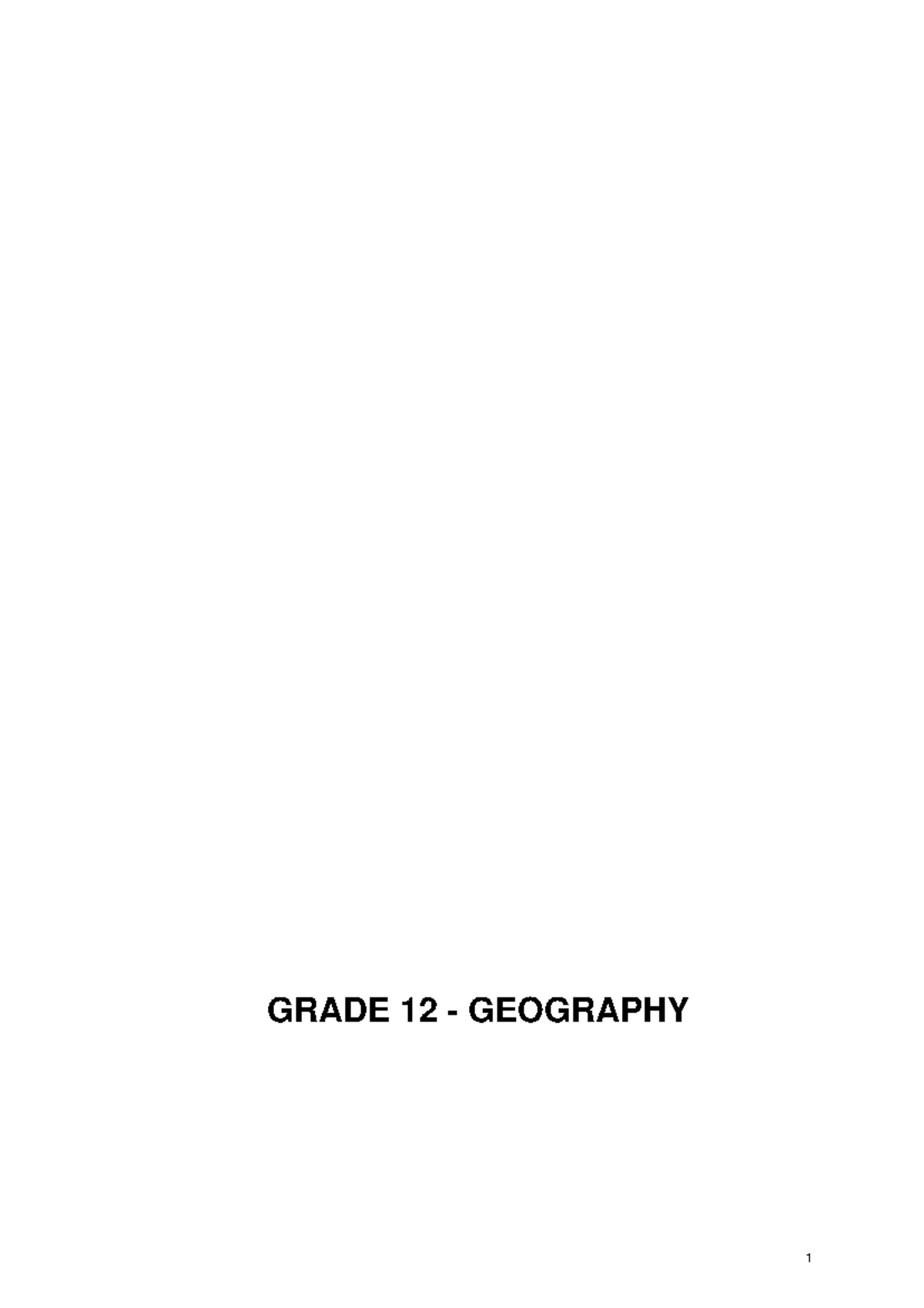 Grade 12 Geography Notes - GRADE 12 - GEOGRAPHY QUESTION 1: Multiple ...