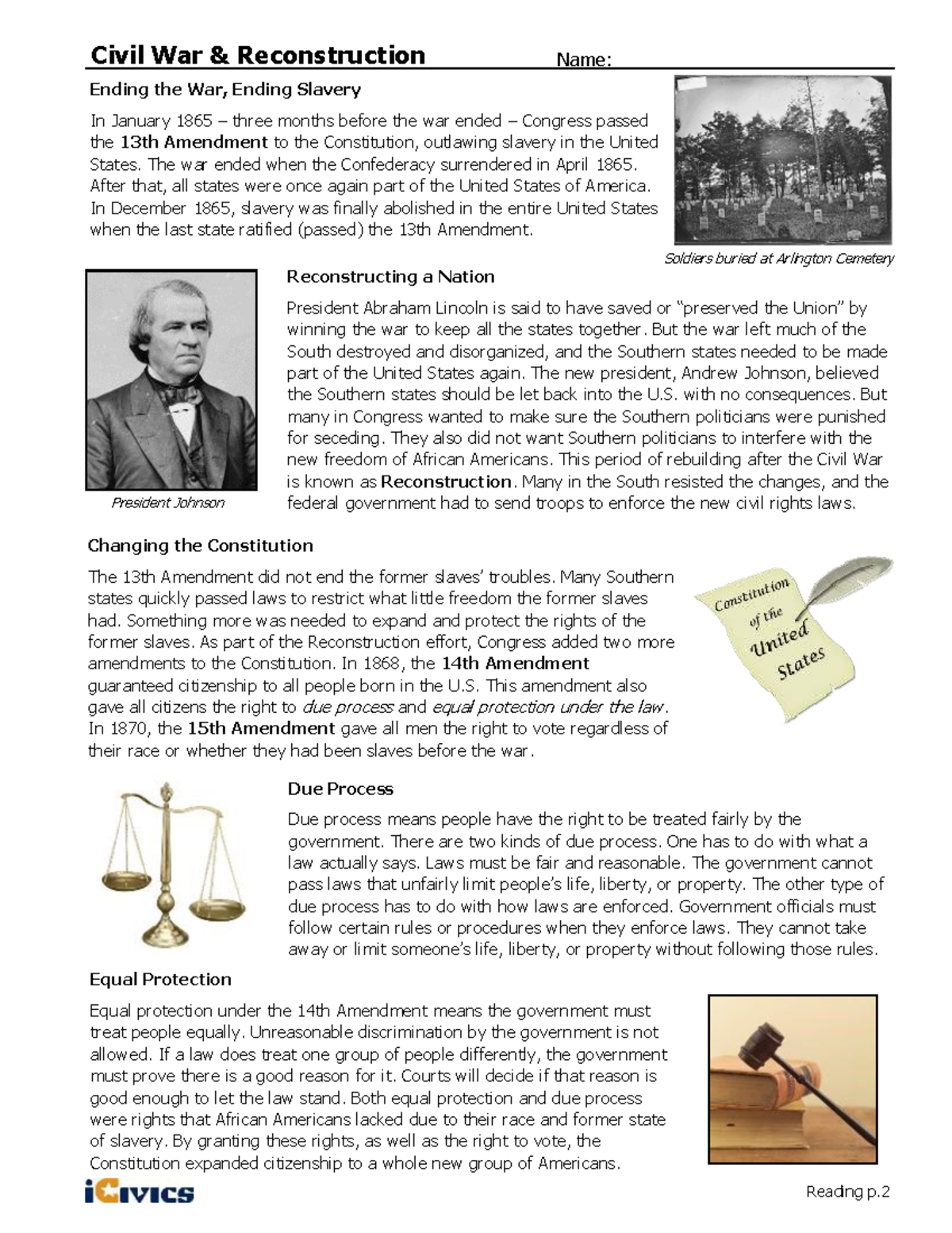 Civil War Reconstruction (HIST 101): Ending Slavery & Rebuilding the ...