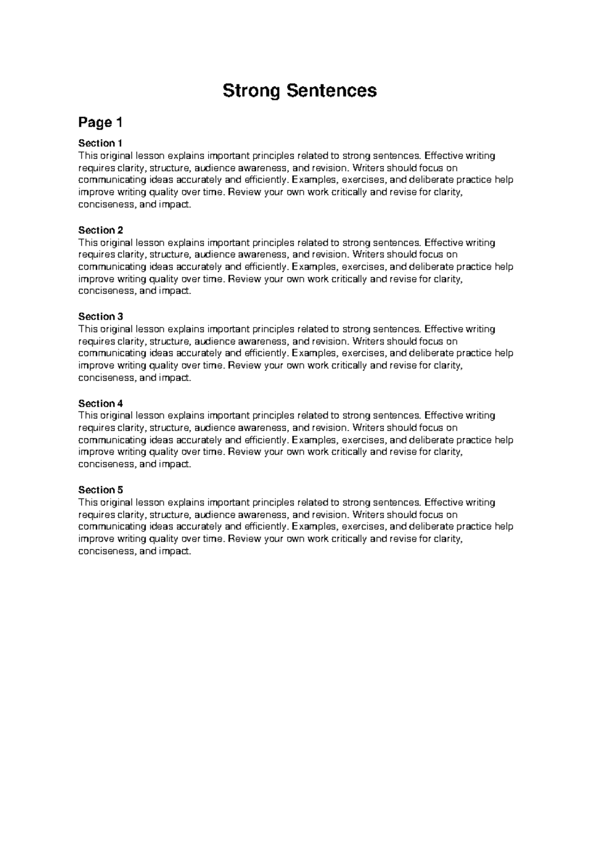 02 Strong Sentences: Principles for Effective Writing Techniques - Studocu