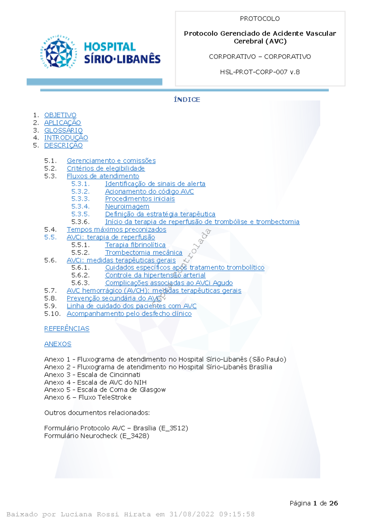 PROTOCOLO AVC: Gerenciamento e Tratamento de Acidente Vascular Cerebral ...