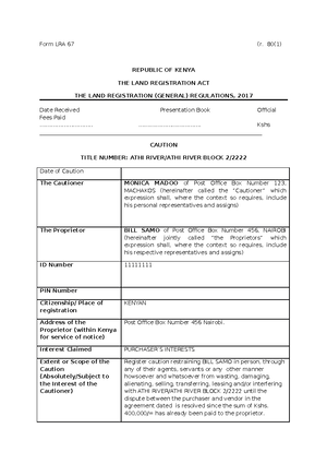 Form LRA 33- Transfer Sample KSL - Form LRA 33 (r. 49 (1)) REPUBLIC OF ...