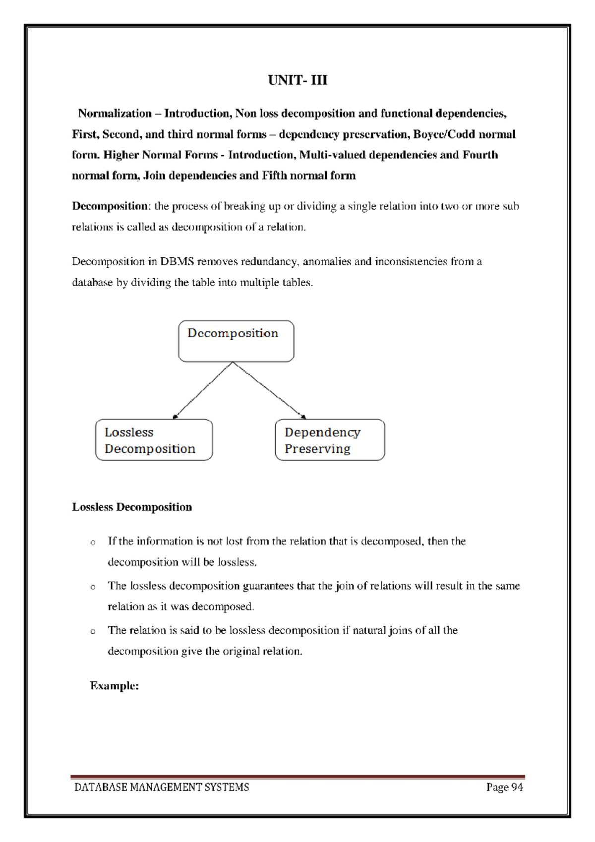 Dependency Preservation Decomposition - Database Management System ...