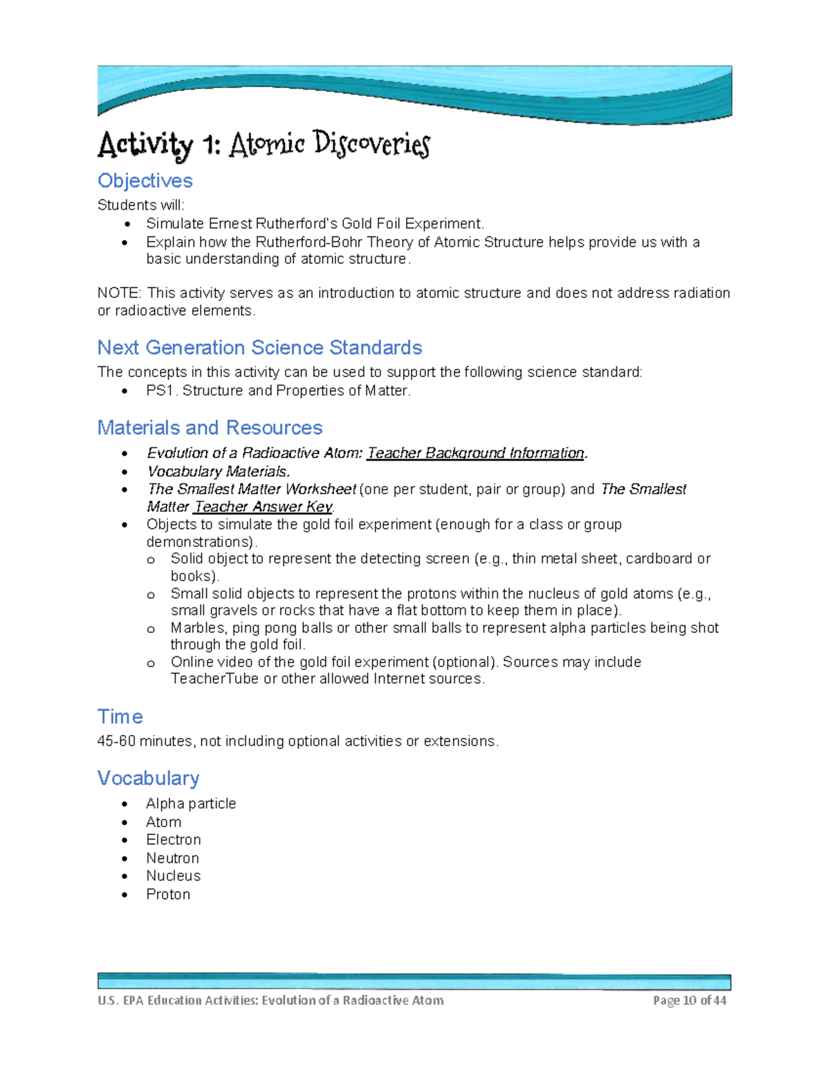 Activity 1: Simulating Rutherford's Gold Foil Experiment (PS1) - Studocu