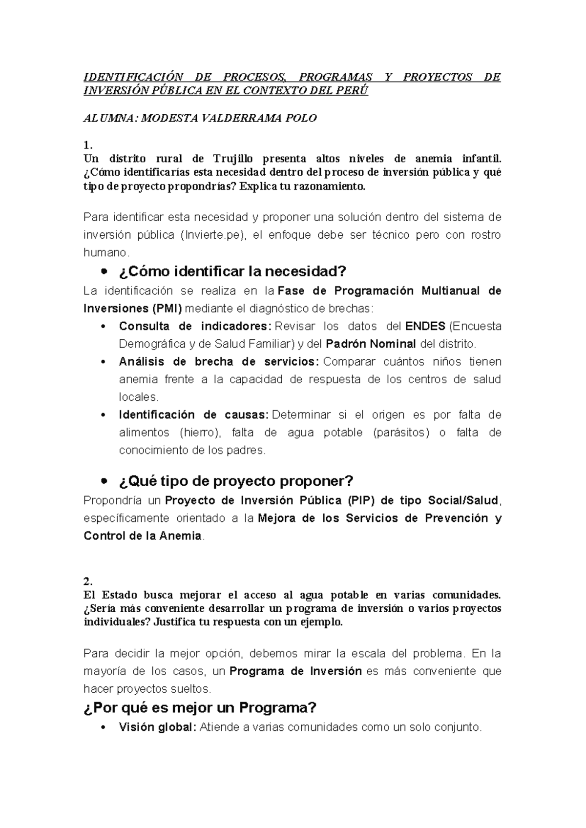 Examen Final: Identificación de Procesos de Inversión Pública en Perú ...