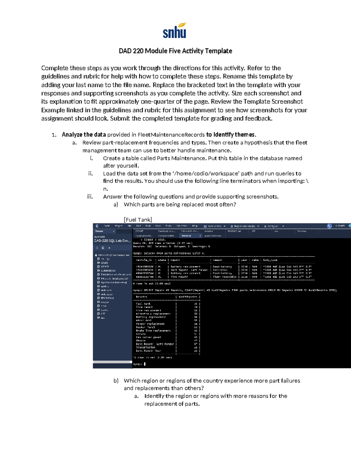 DAD 220 Module 5 Activity: Data Analysis and Insights Report - Studocu