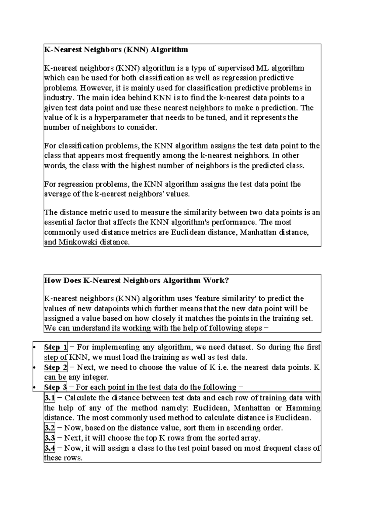 KNN Algorithm Overview and Implementation (KNN - Ppt) - Studocu