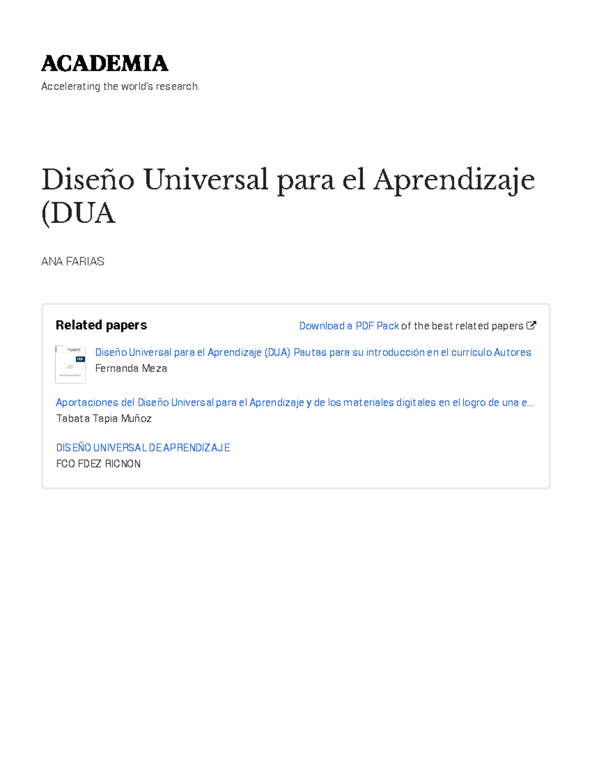 Pautas DUA: Diseño Universal para el Aprendizaje en el Currículo - Studocu