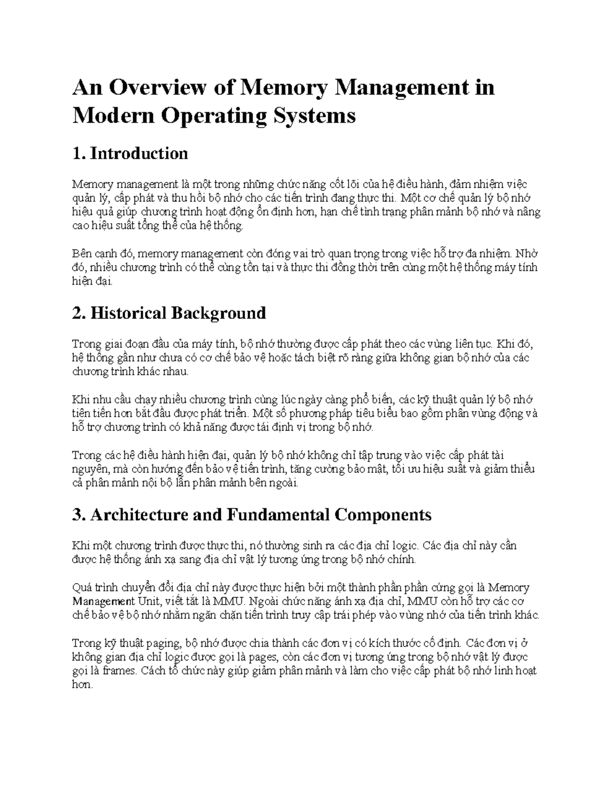 Memory Management Techniques in Modern OS: An Overview - Studocu