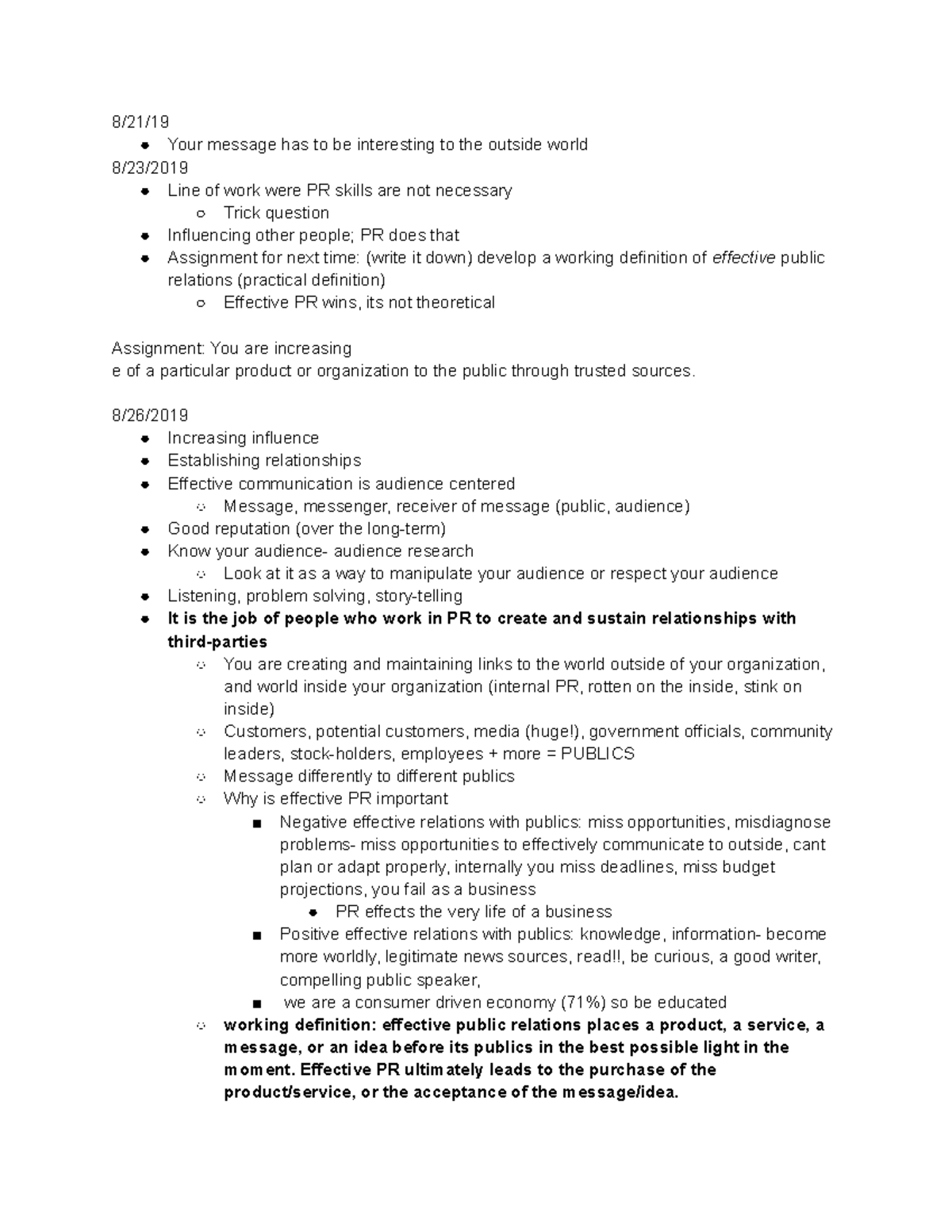 **COM 226 - Comprehensive Lecture Notes on Effective Public Relations ...