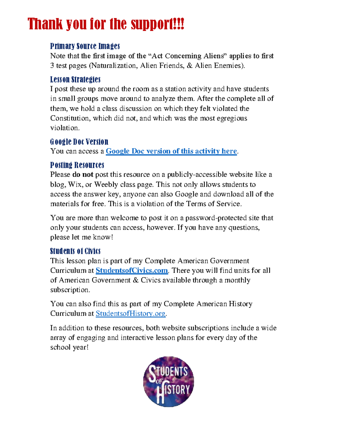 02 - Civil Liberties Challenges - Lesson 2: The Alien Acts - Studocu