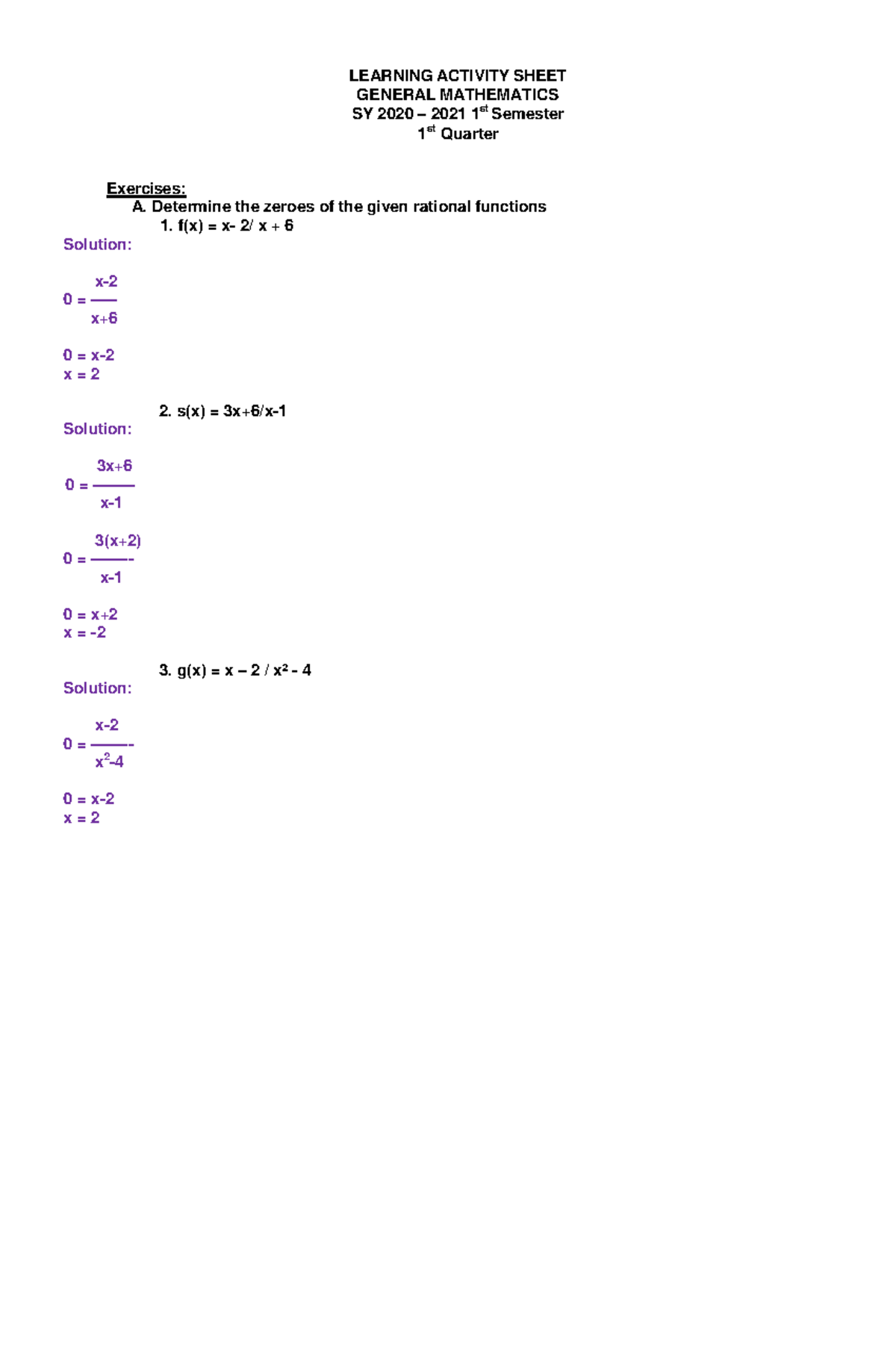 Lesson 3 General Mathematics - LEARNING ACTIVITY SHEET GENERAL ...