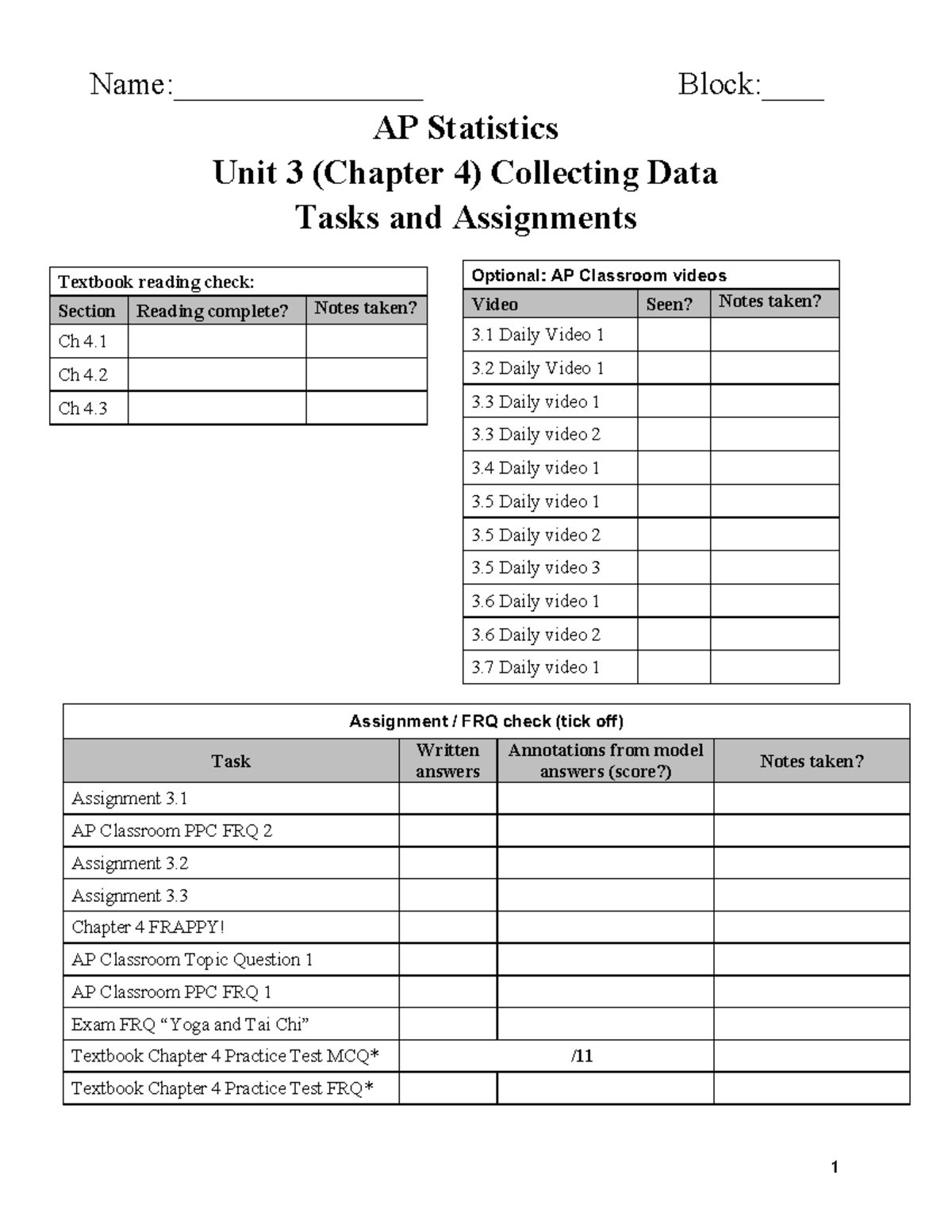 Unit 3 (Ch4) Student Assignments - Name:________________ Block:____ AP ...