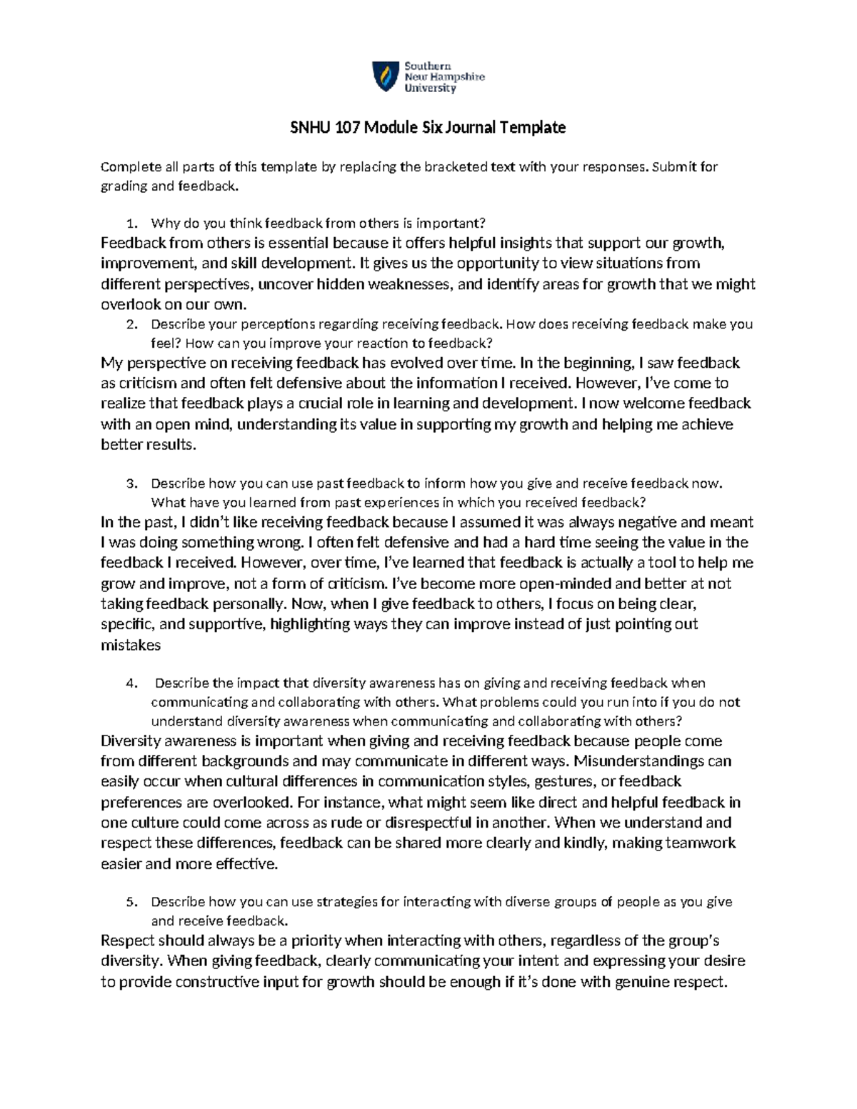 SNHU 107 Module Six Journal Template - SNHU 107 Module Six Journal ...