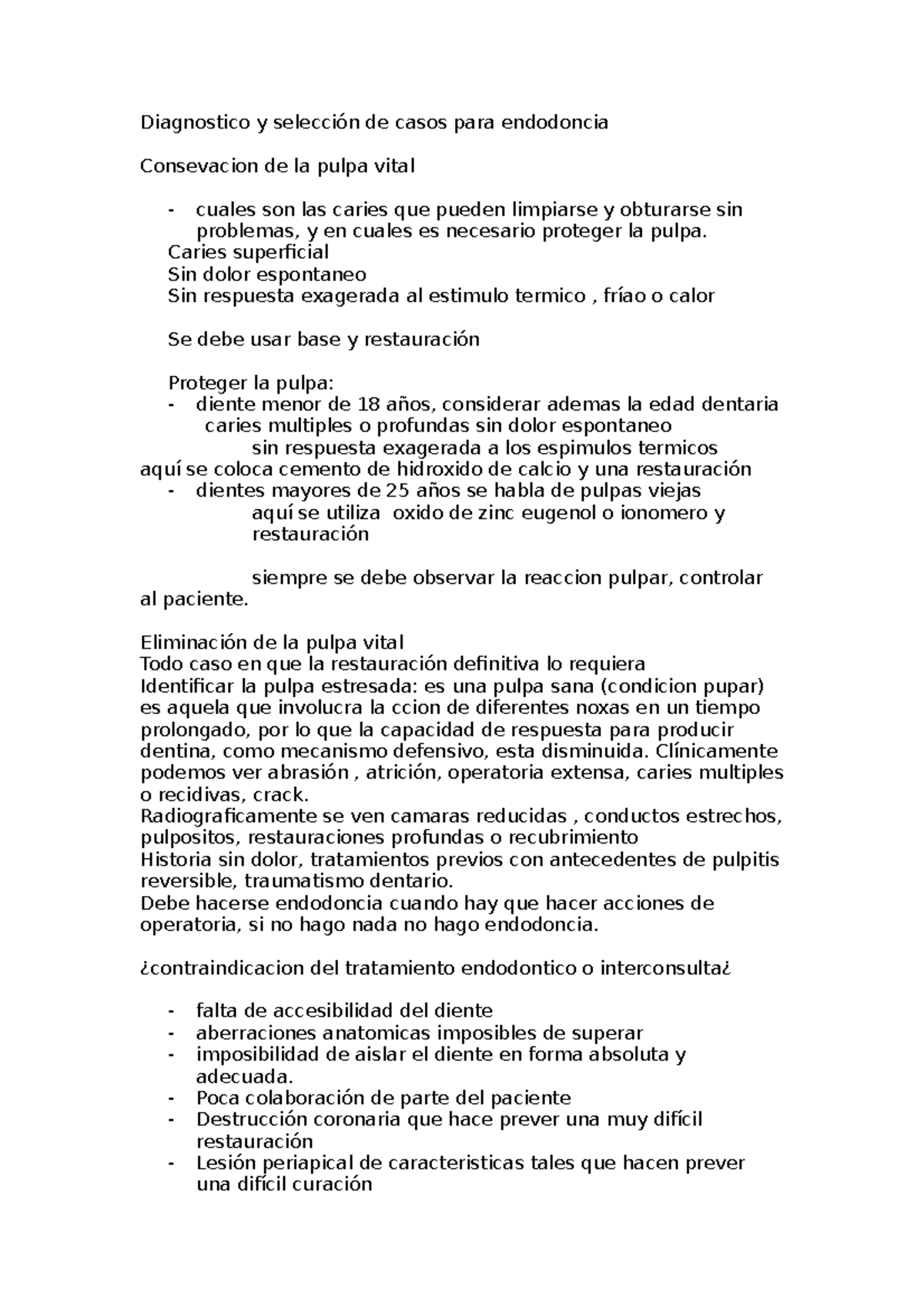 Diagnostico y selección de casos para endodoncia - Diagnostico y selección de casos para ...