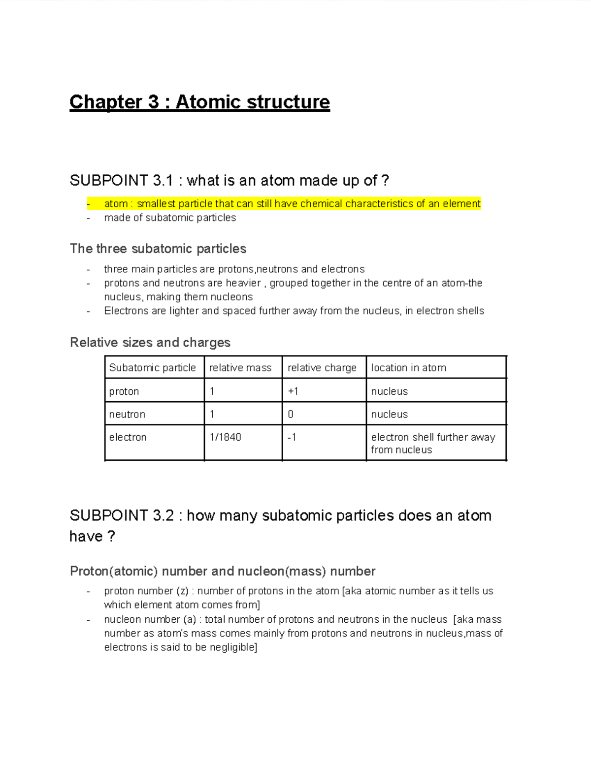 Chapter 3: Atomic Structure - Understanding Atoms and Subatomic ...