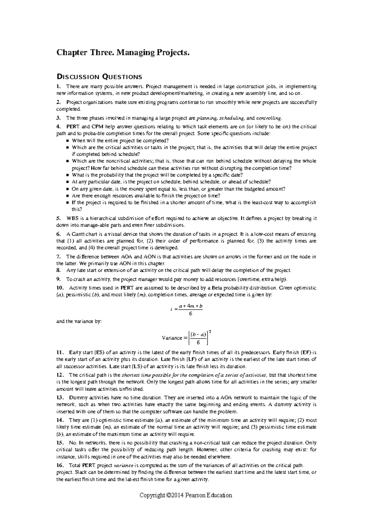 Operations Management, 11th Ed., Heizer & Render: Ch. 3 Project ...