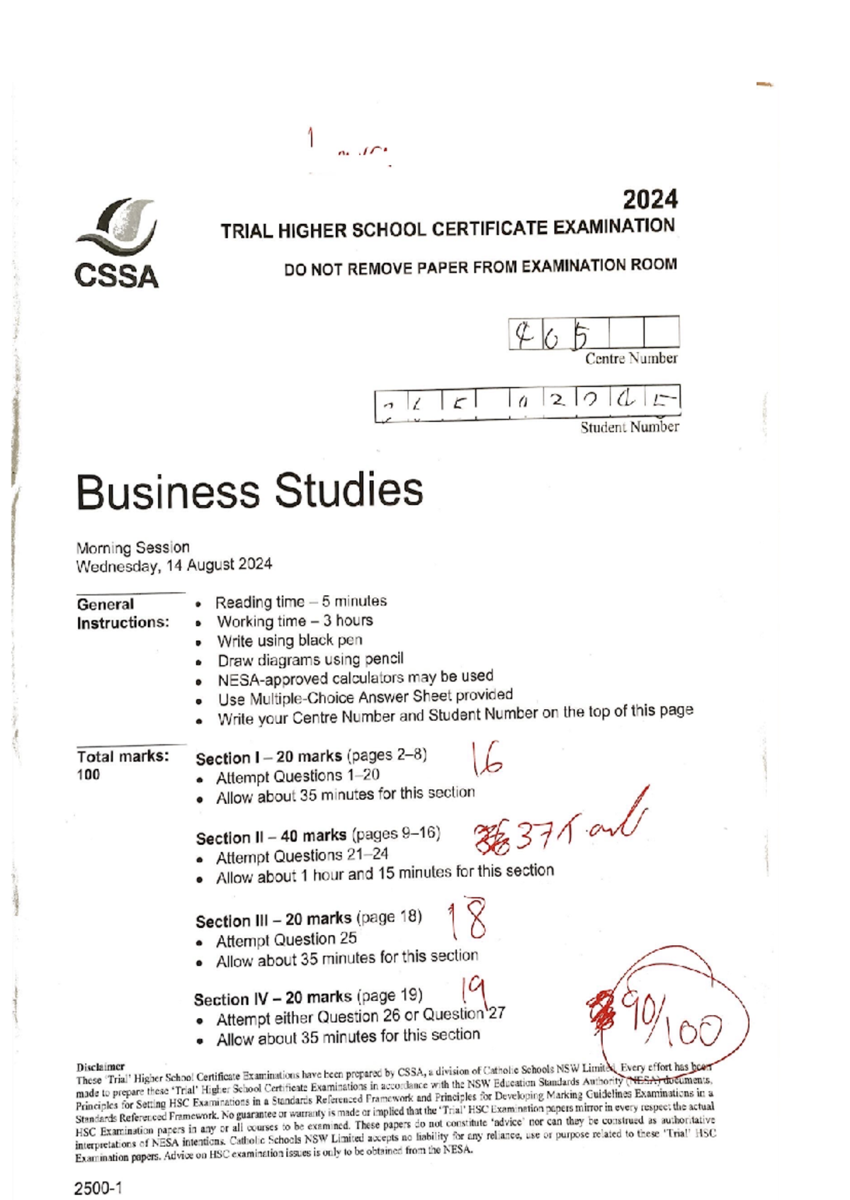 2024 CSSA Business Studies Trial HSC Exam - Band 6 Paper - Studocu