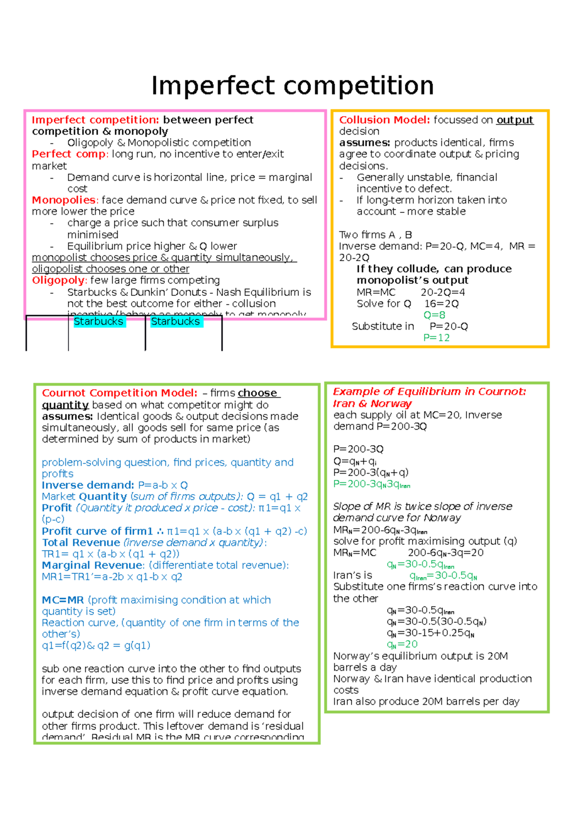 Imperfect Competition Lecture Notes - Imperfect competition: between ...