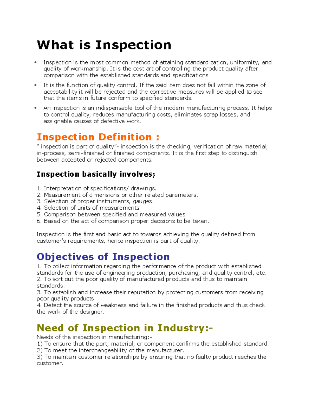 What is Inspection - What is Inspection Inspection is the most common ...