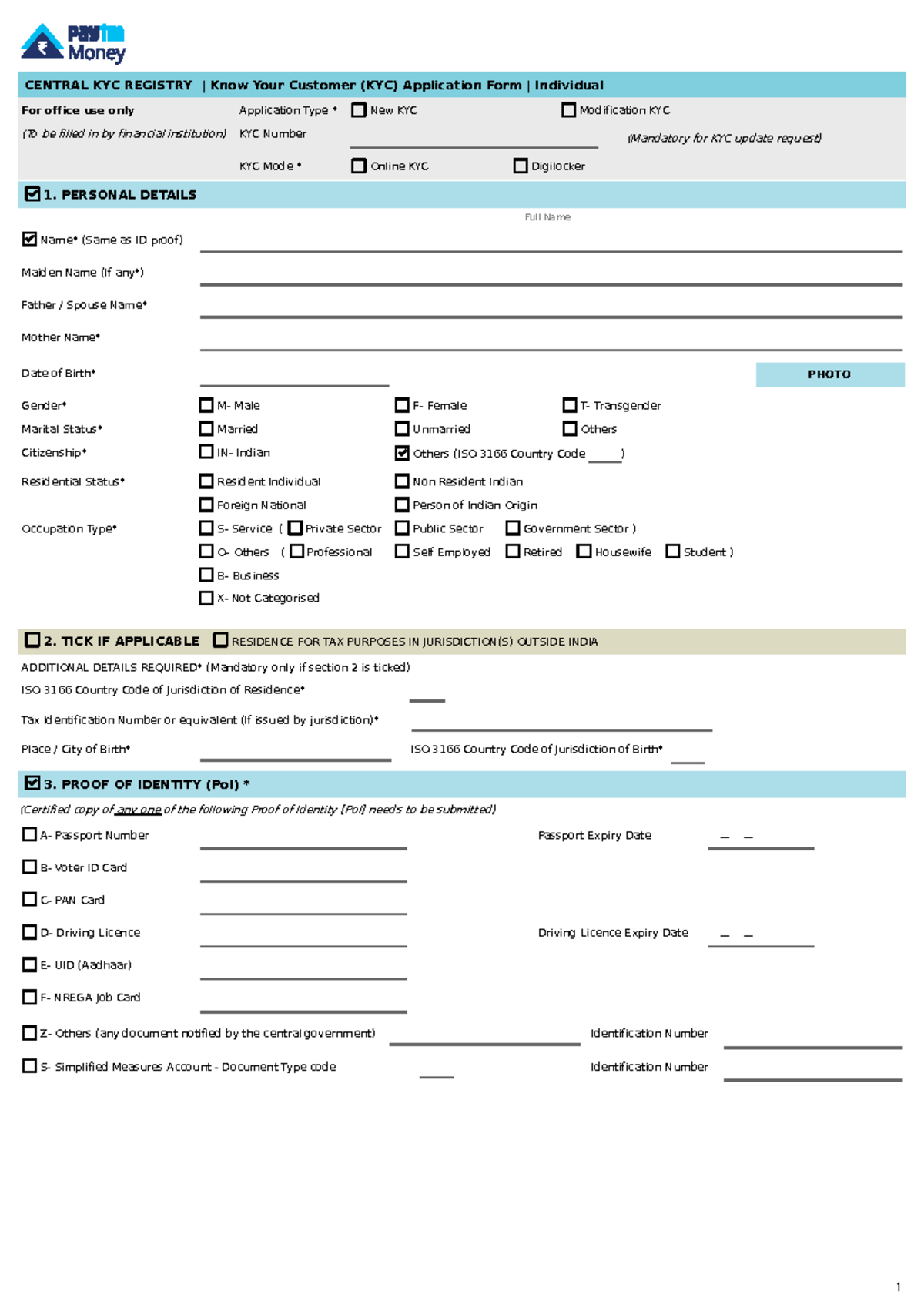 Account Opening Form - BLAP100 for KYC Registration - Studocu