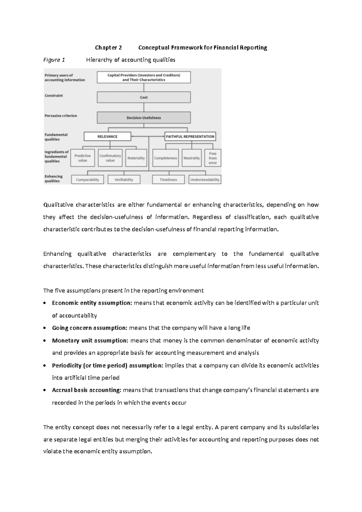 Chapter 2: Conceptual Framework for Financial Reporting (Final Exam ...