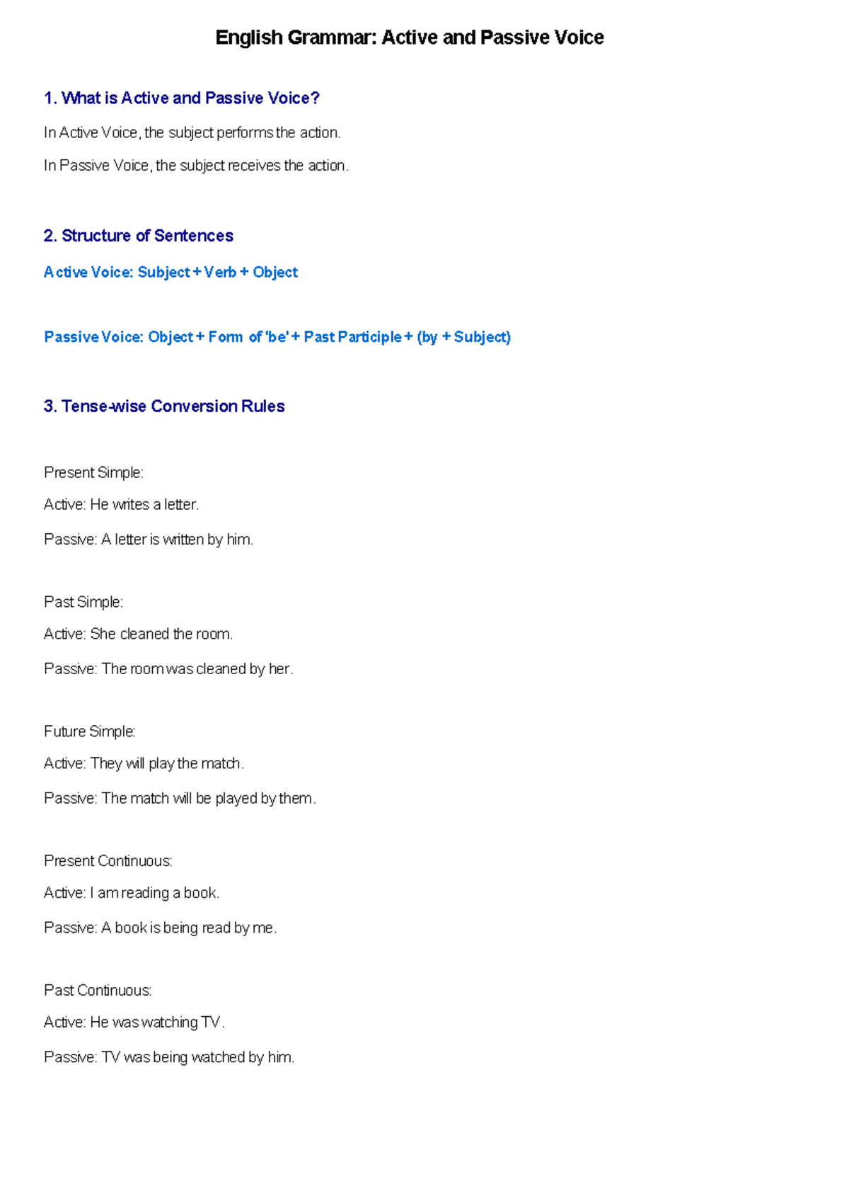 “Active and Passive Voice – English Grammar Notes” - English Grammar ...