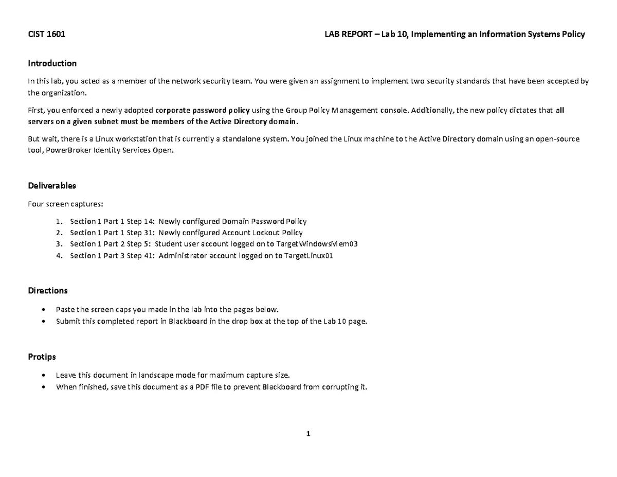 1601 Lab 7 Worksheet(v3) - Lab 7 - Using Encryption to Enhance ...
