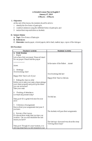 A Detailed Lesson Plan in English 11 - Brainstorming List - A Detailed ...