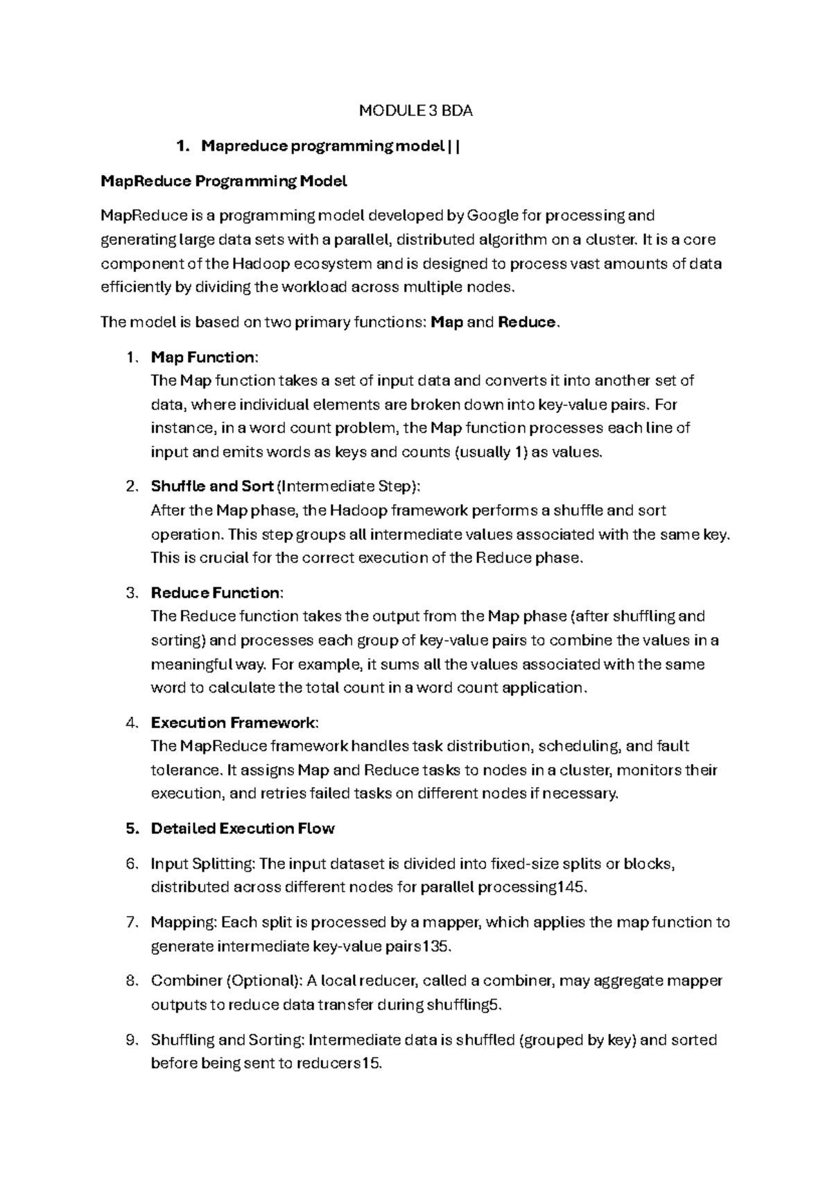 MOD 3 BDA - MapReduce Programming Model Overview and Applications - Studocu