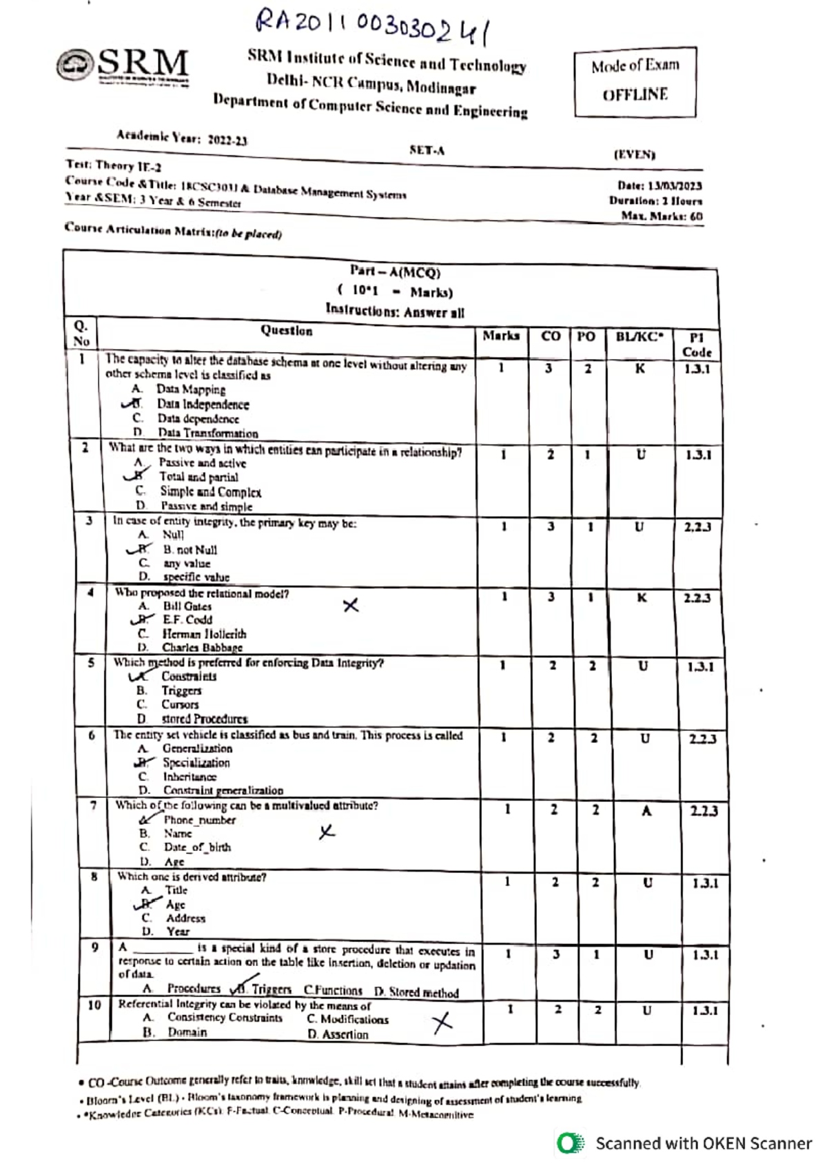 New Doc 03-24-2023 10 - DBMS ct-2 - Database Management Systems - Studocu