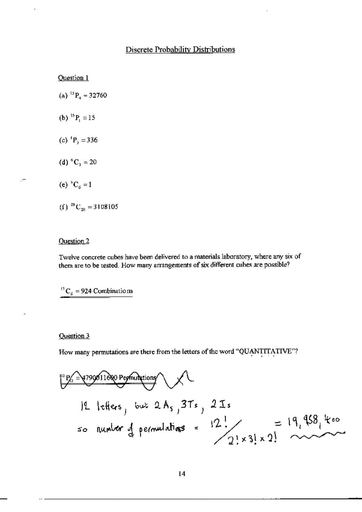 Quant Methods: Solutions to Tutorial Questions on Binomial Dist. - Studocu