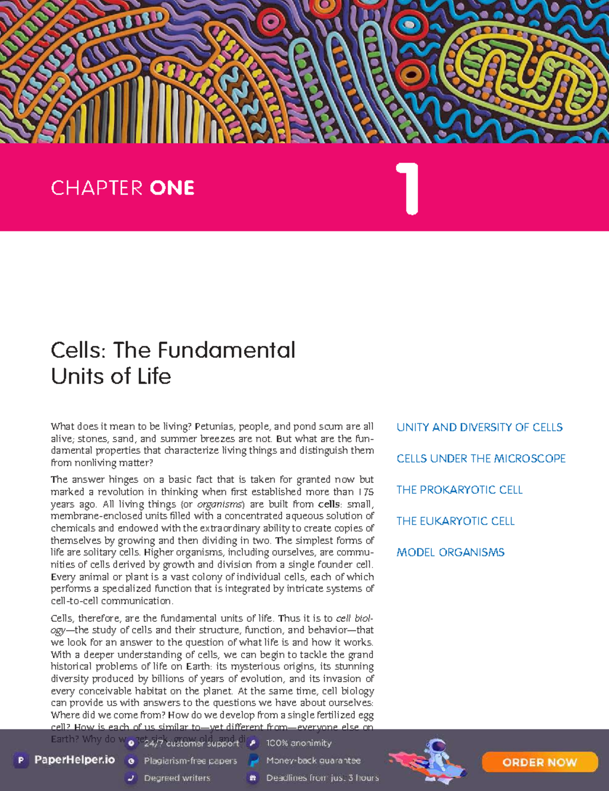 Chapter 1: Cells - The Fundamental Units of Life - Studocu