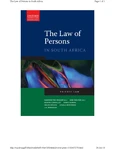 The South African Law of Persons - J. Heaton - 6th Ed (Chapter 1 - 4 ...