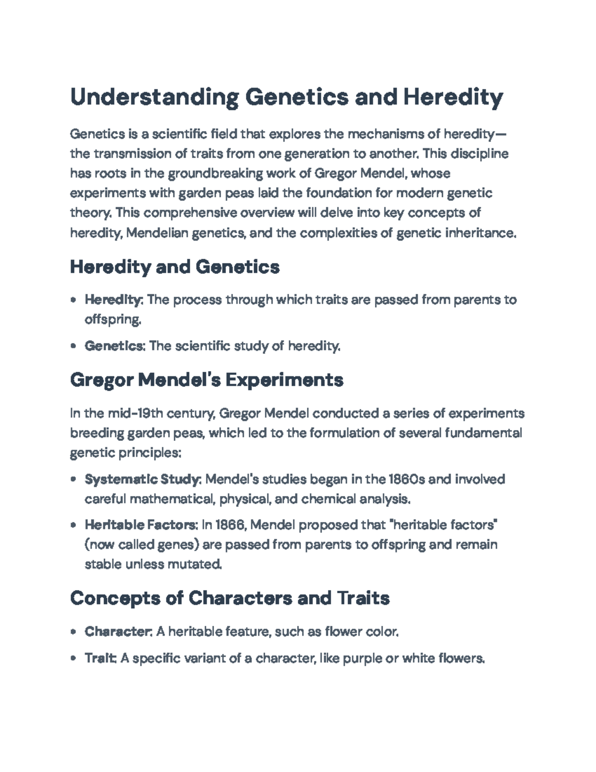 Genetics and Heredity (BIO 101): Key Mendelian Concepts Explained - Studocu