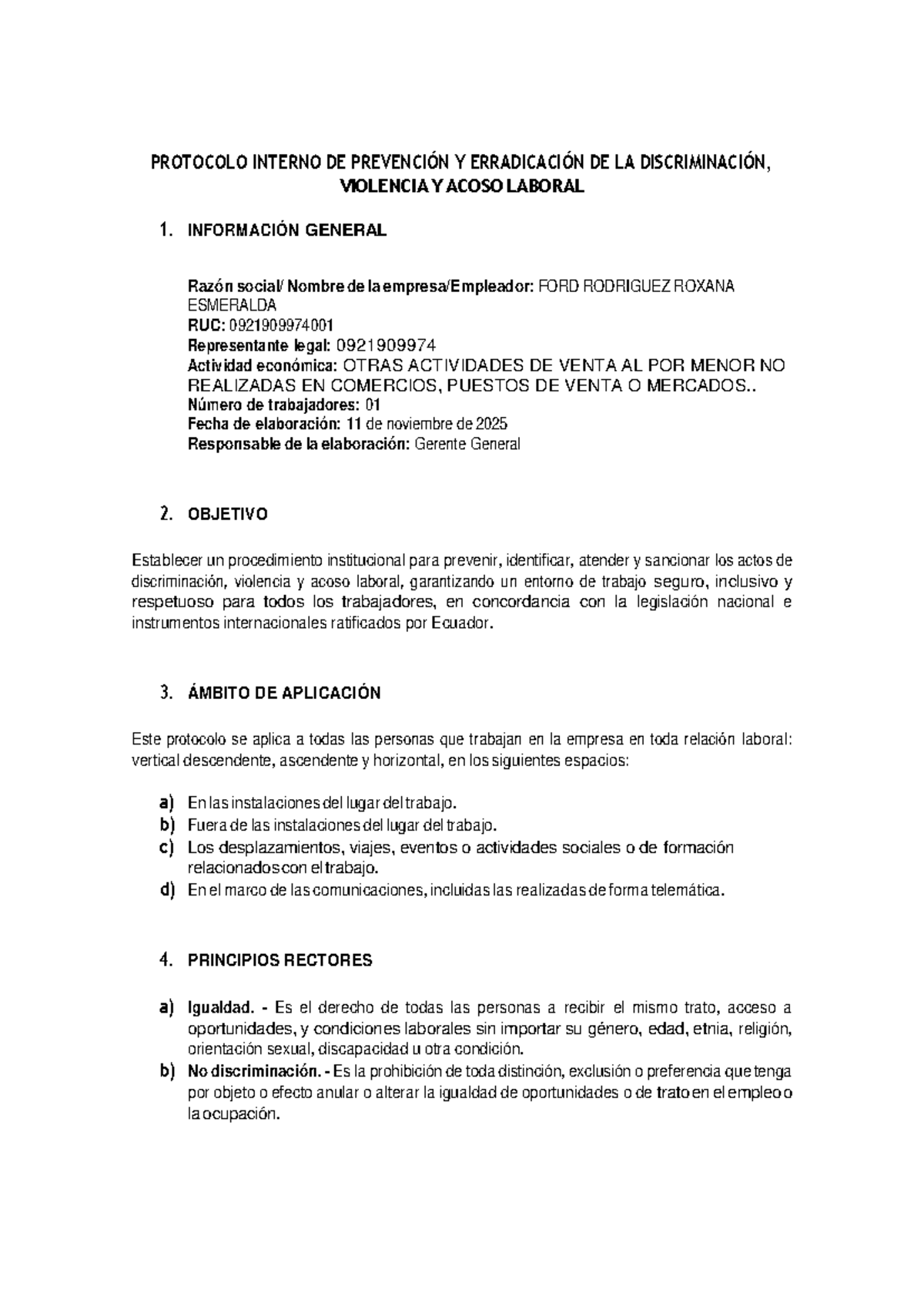 Protocolo Interno de Prevención y Erradicación de la Discriminación ...