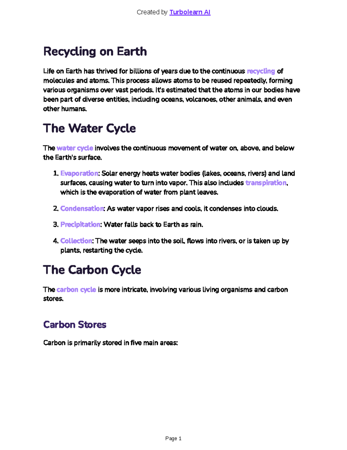 GCSE Biology - Understanding the Carbon and Water Cycles Explained ...