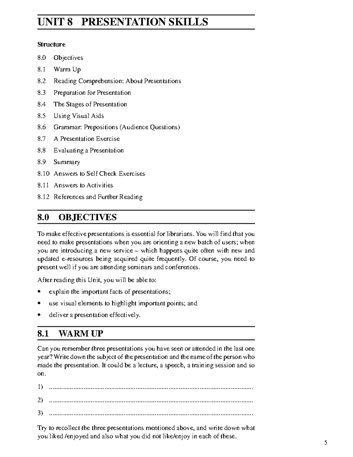 Unit 8 - Presentation Skills Notes for Effective Communication - Studocu