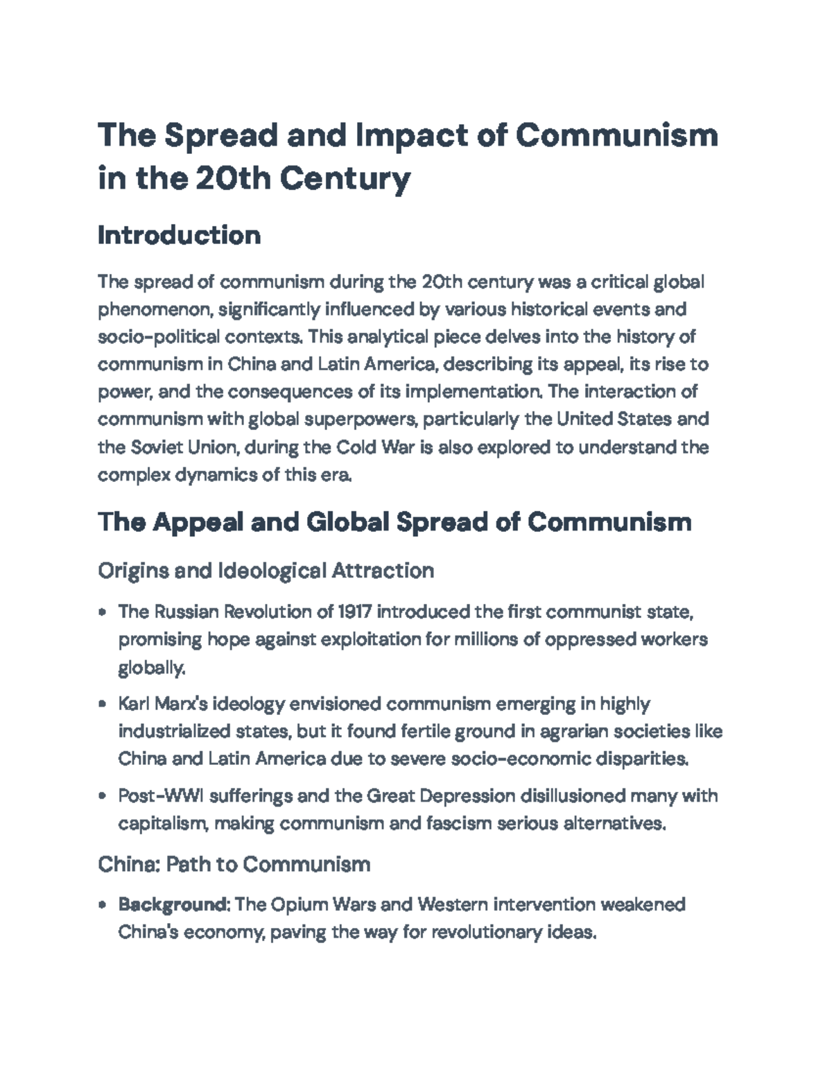 The Spread and Impact of Communism in the 20th Century: A Comprehensive ...