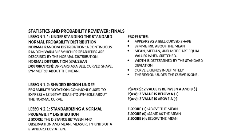 STATISTICS 101: FINALS REVIEW ON NORMAL DISTRIBUTION & SAMPLING ...