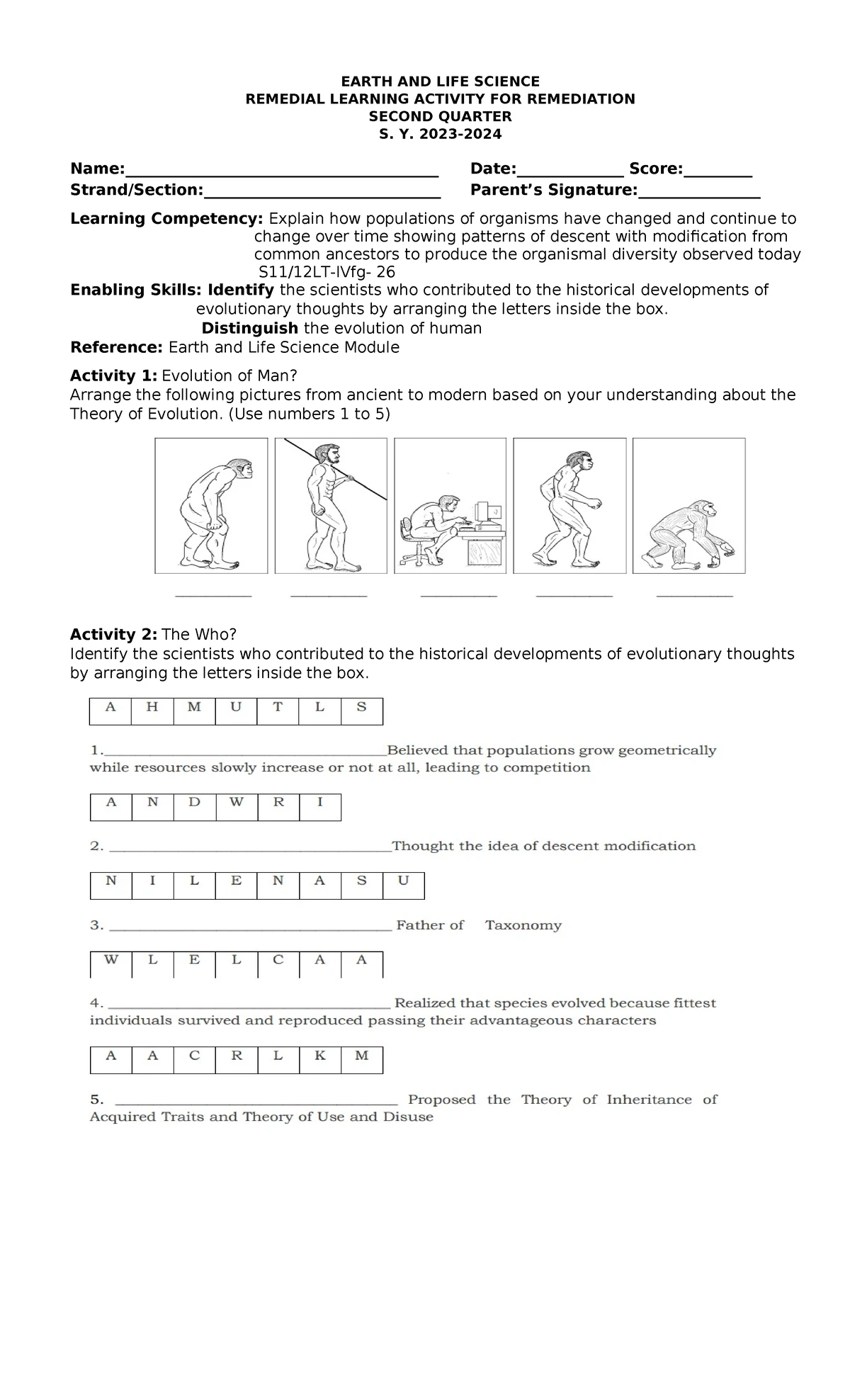 Earth Science Summative Test - First Semester, First Quarter - Studocu